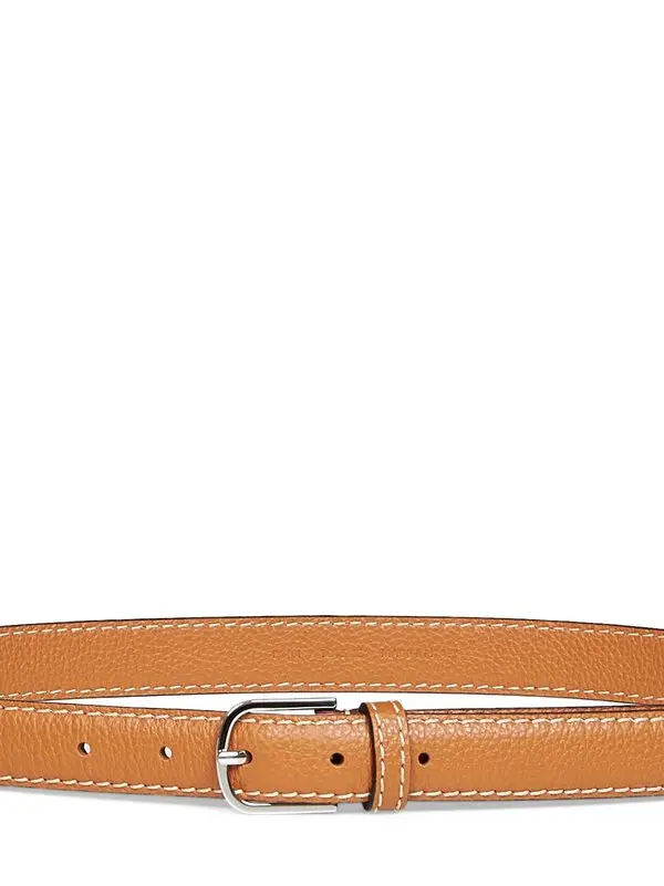 TOTEME Tan Slim Grained Leather Belt