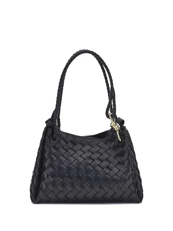 Bottega Veneta Intrecciato Shoulder Bag - Black