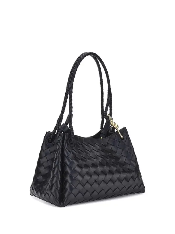 Bottega Veneta Intrecciato Shoulder Bag - Black