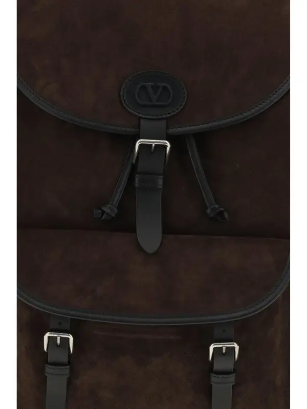 Valentino Garavani Antibes Backpack In Suede - Brown