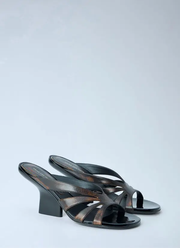 Dries Van Noten Strappy Block Heel Sandals - Brown