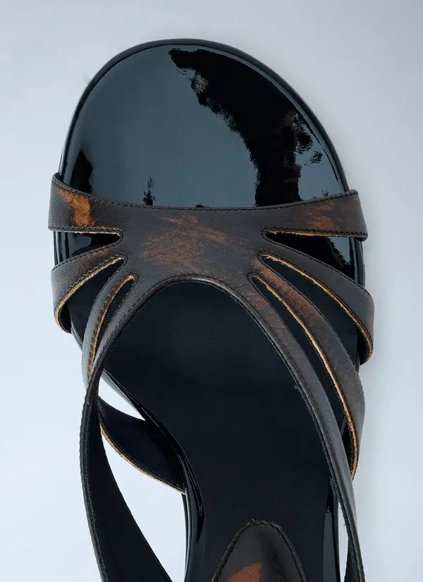 Dries Van Noten Strappy Block Heel Sandals - Brown