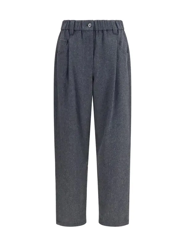 Brunello Cucinelli Stretch Wool Pants - Gray