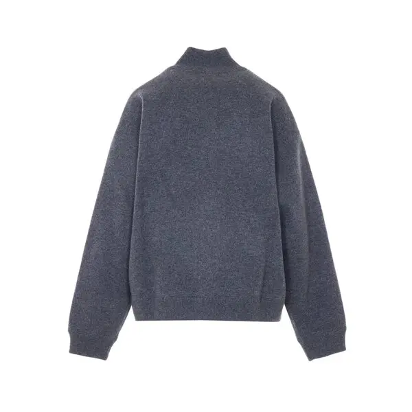 Miu Miu Half Zip Logo Sweater - Gray