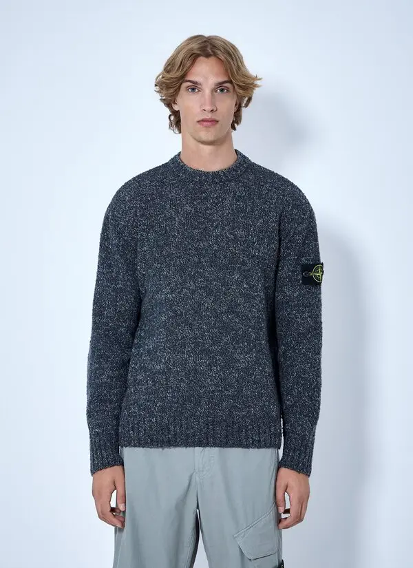 Stone Island Crewneck Wool-blend Sweater - Gray
