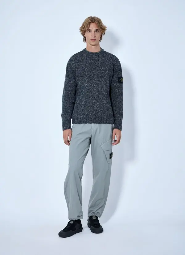 Stone Island Crewneck Wool-blend Sweater - Gray