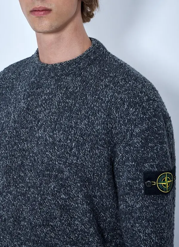 Stone Island Crewneck Wool-blend Sweater - Gray