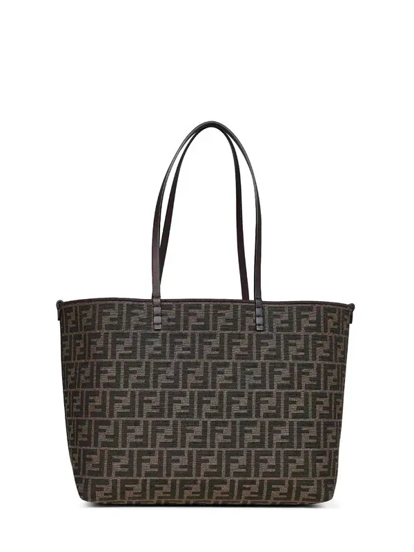 Fendi Tobacco Brown Reversible Roll Medium Shopper