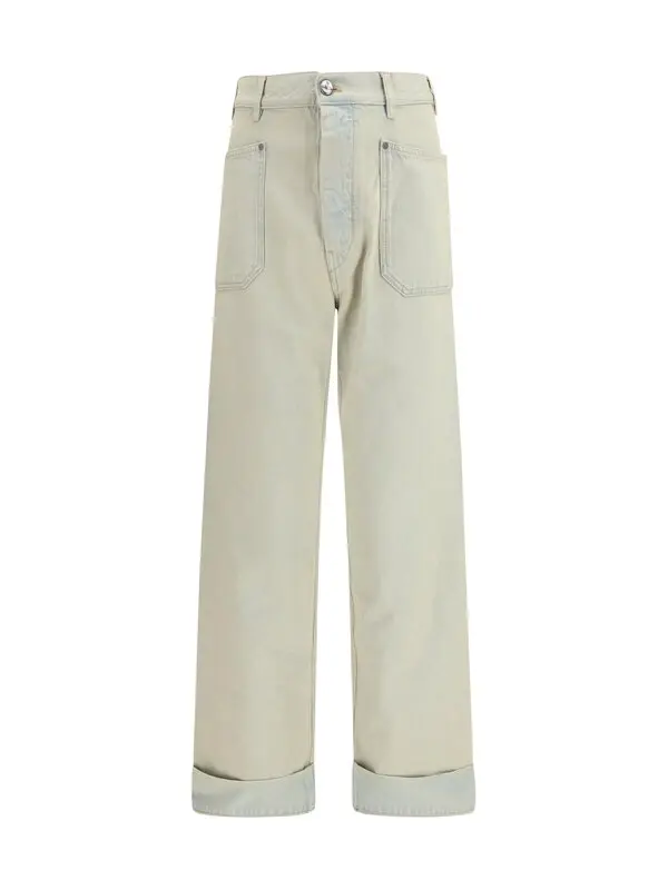 VIVIENNE WESTWOOD Cotton Jeans With Patch Pockets - Cream