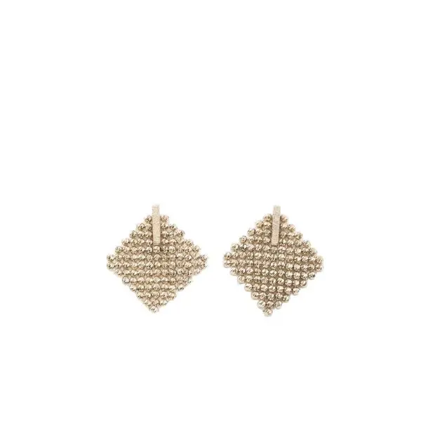 Brunello Cucinelli Crystal Embellished Silver Earrings - Gold