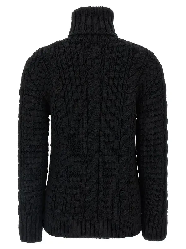 Moncler X Edward Enninful Tricot Turtleneck Sweater - Black