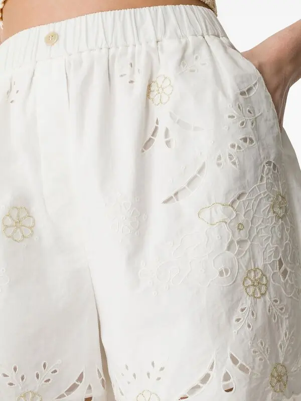FORTE_FORTE Embroidered Cotton Shorts