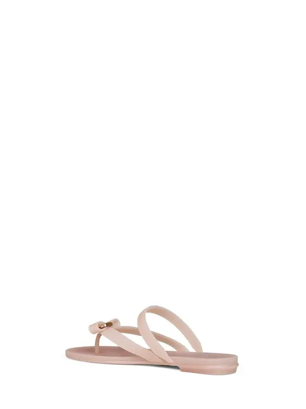 FERRAGAMO Pink Rubber Vara Bow Thong Sandals