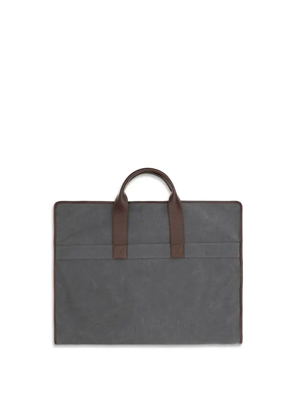 Brunello Cucinelli Garment Bag In Techno Fabric And Leather