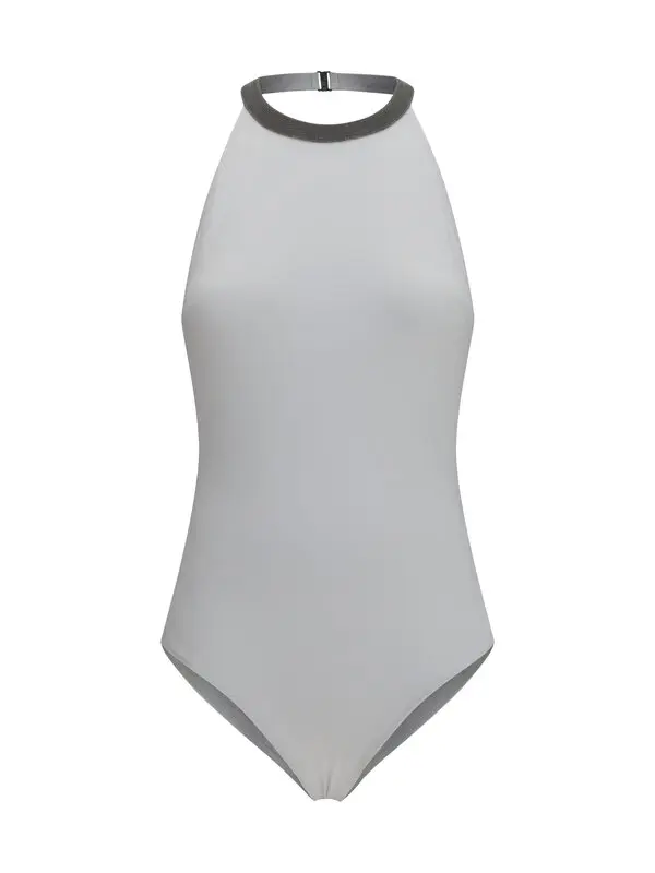 Brunello Cucinelli One-piece Swimsuit With Monili Embellishment - White