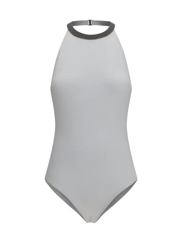 Brunello Cucinelli One-piece Swimsuit With Monili Embellishment - White