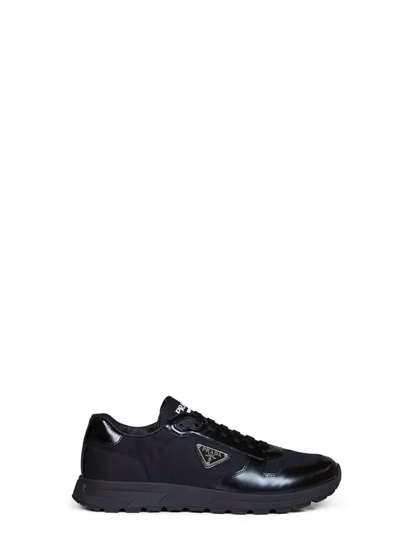 Prada Calzature Black Re-nylon And Brushed Leather Prax 01 Sneakers - Multicolor