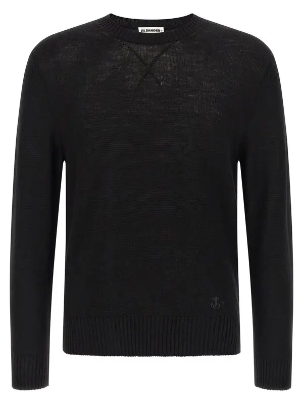 JIL SANDER Logo Embroidery Sweater - Black