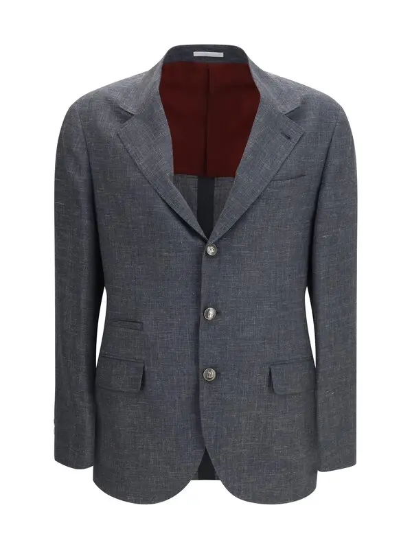 Brunello Cucinelli Deconstructed Flame-textured Blazer - Gray