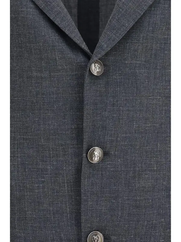 Brunello Cucinelli Deconstructed Flame-textured Blazer - Gray