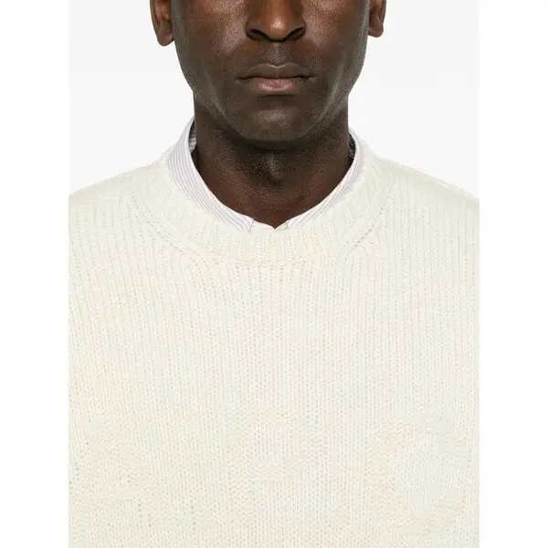 A.p.c. Wool Intarsia-knit Logo Jumper - Cream