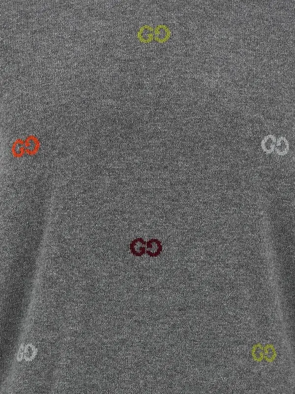 Gucci Gg Intarsia Cashmere Sweater - Gray