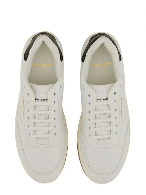 Saint Laurent Sl/61 Leather Sneakers - White