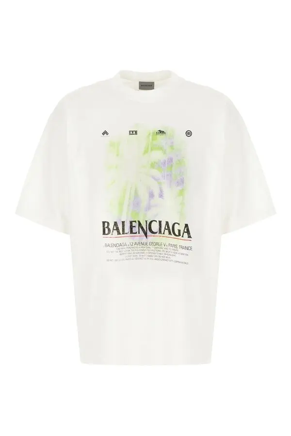 Balenciaga Graphic Print Short Sleeve T-shirt - Multicolor