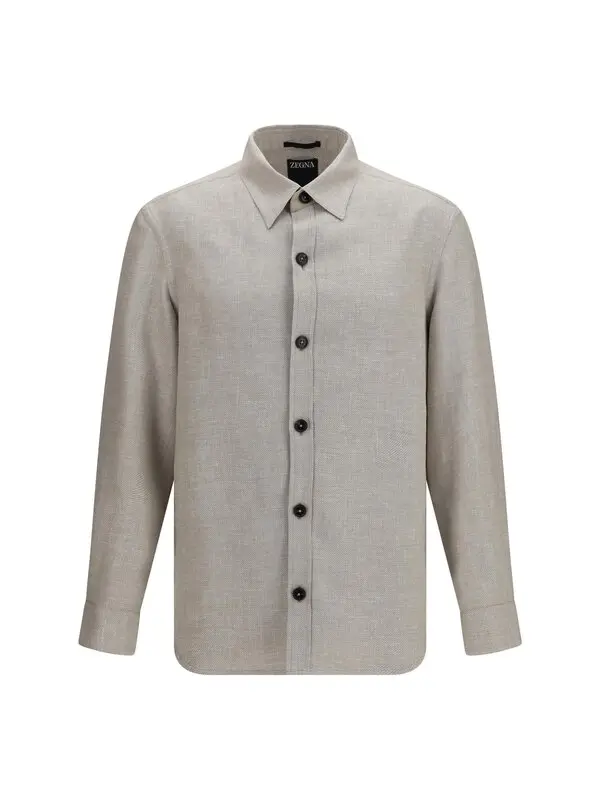 Zegna Cashmere, Linen, And Silk Overshirt - Cream