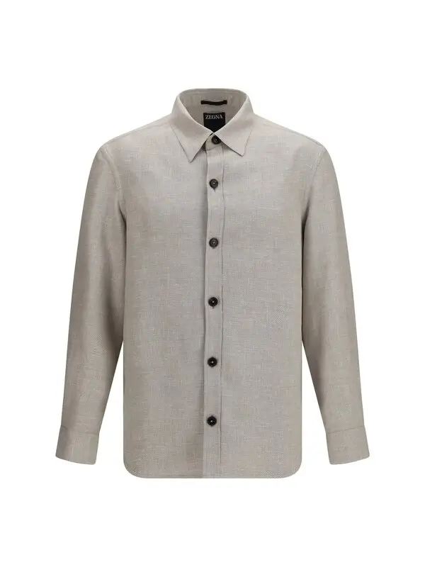 Zegna Cashmere, Linen, And Silk Overshirt - Cream