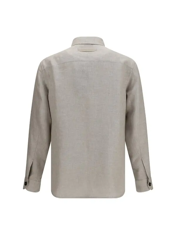 Zegna Cashmere, Linen, And Silk Overshirt - Cream