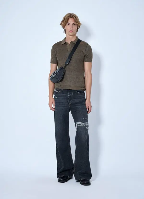 DIESEL® D-rise Wide Leg Jeans - Gray