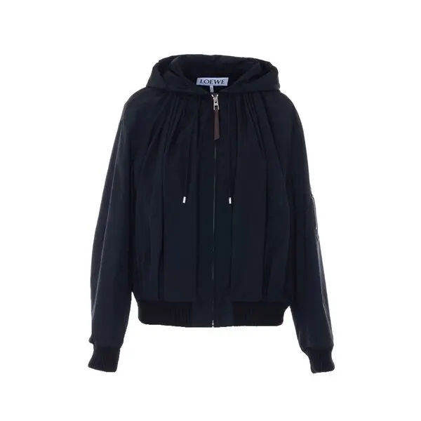 Loewe Cotton Blend Hooded Jacket - Blue