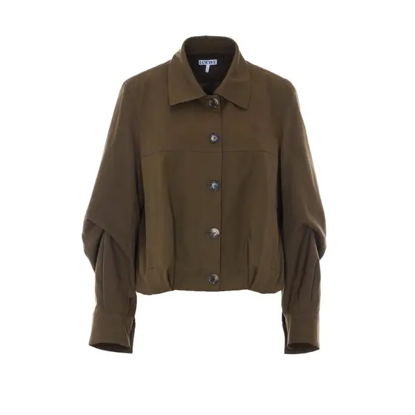 Loewe Silk And Cotton Jacket - Green
