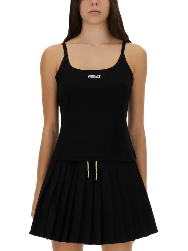 Versace Logo Tank Top - Black