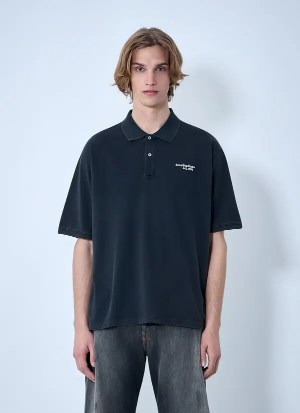 Acne Studios Piqué Polo Shirt - Black