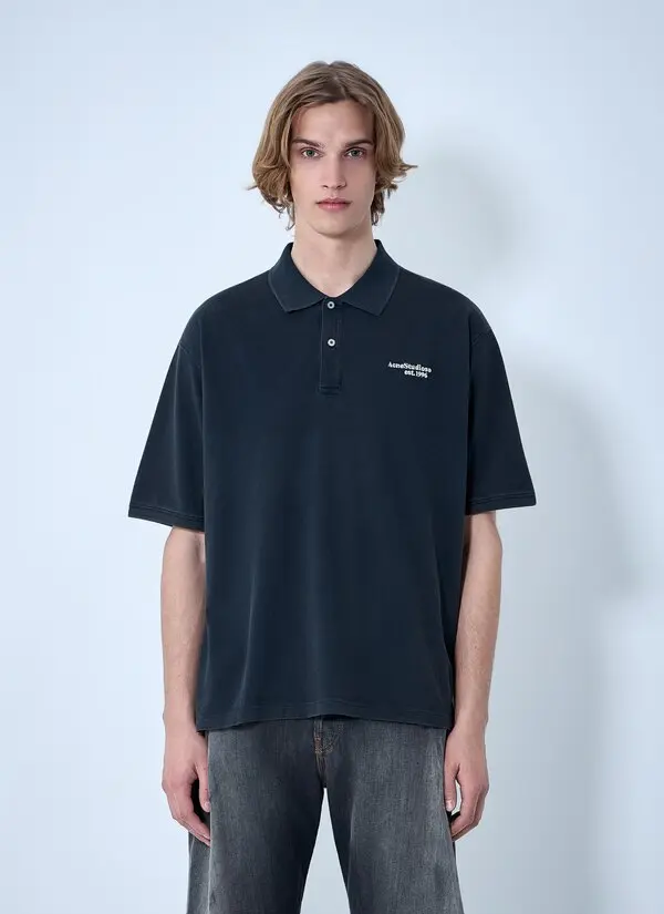 Acne Studios Piqué Polo Shirt - Black