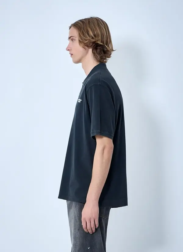 Acne Studios Piqué Polo Shirt - Black