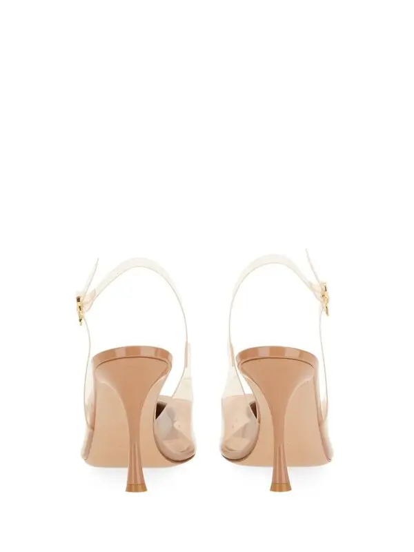 GIANVITO ROSSI Diana 85 Slingback Shoes - Cream
