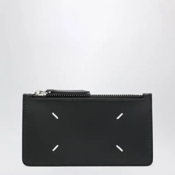 MAISON MARGIELA Four Stitches Zip Card Holder - Black