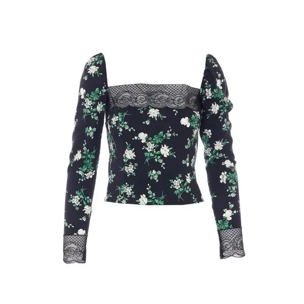 Dolce & Gabbana Floral Print Top - Black
