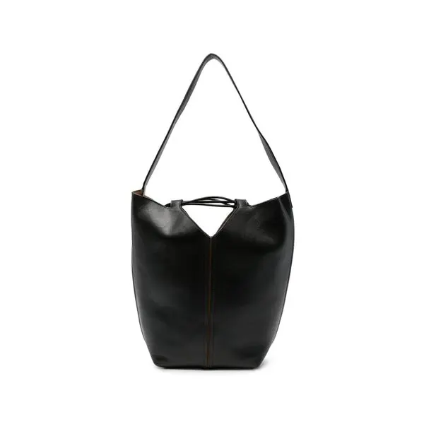 Hereu Calf Leather Bucket Bag - Black