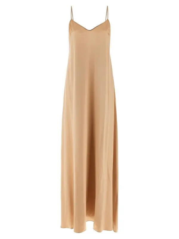 FERRAGAMO Viscose Maxi Slip Dress - Cream