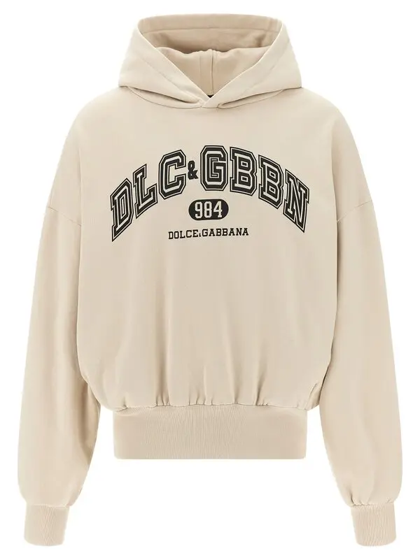 Dolce & Gabbana Logo Print Hoodie - Cream