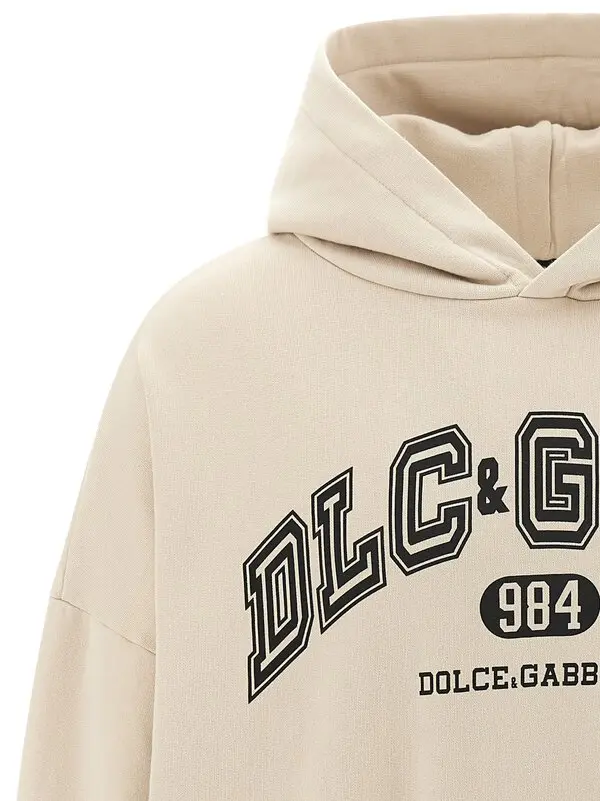 Dolce & Gabbana Logo Print Hoodie - Cream
