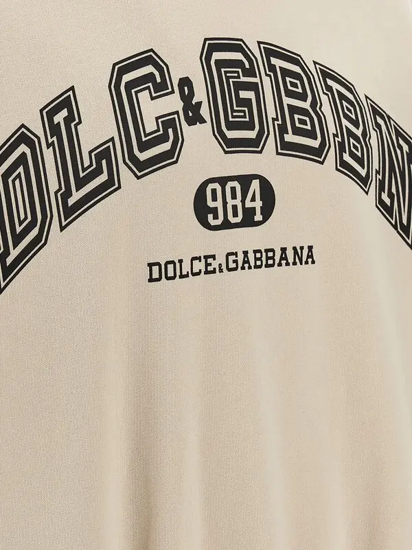 Dolce & Gabbana Logo Print Hoodie - Cream