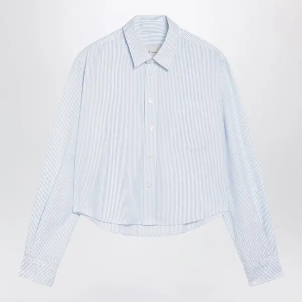 AMI Paris Striped Cropped Shirt - White