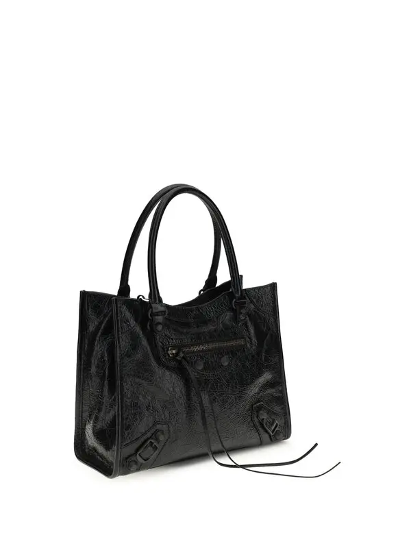 Balenciaga Arena Lambskin Le City Tote Mini Handbag - Black