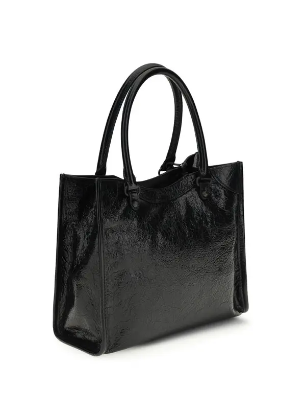Balenciaga Arena Lambskin Le City Tote Mini Handbag - Black
