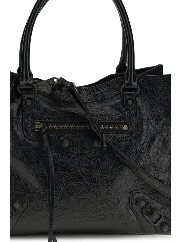 Balenciaga Arena Lambskin Le City Tote Mini Handbag - Black